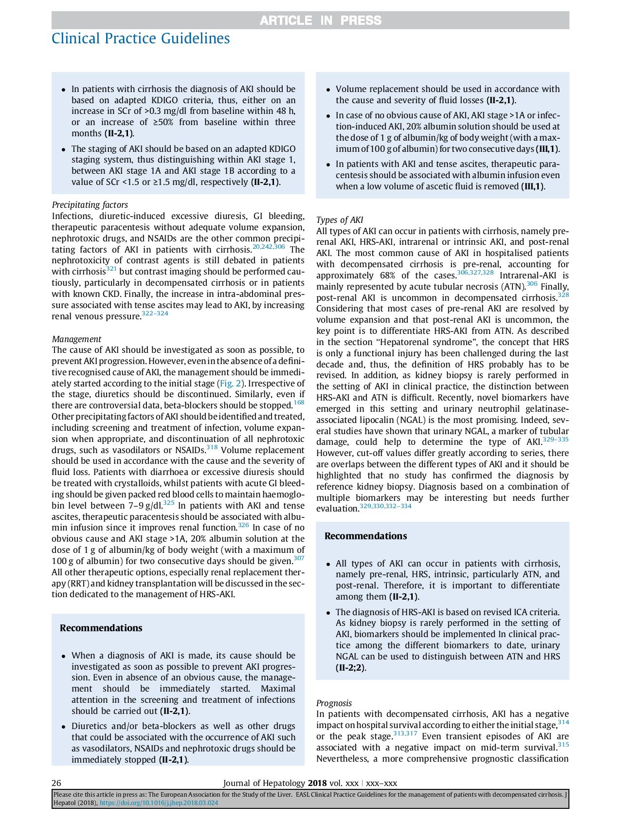 EASL Clinical Practice Guidelines for the management of patients with ...